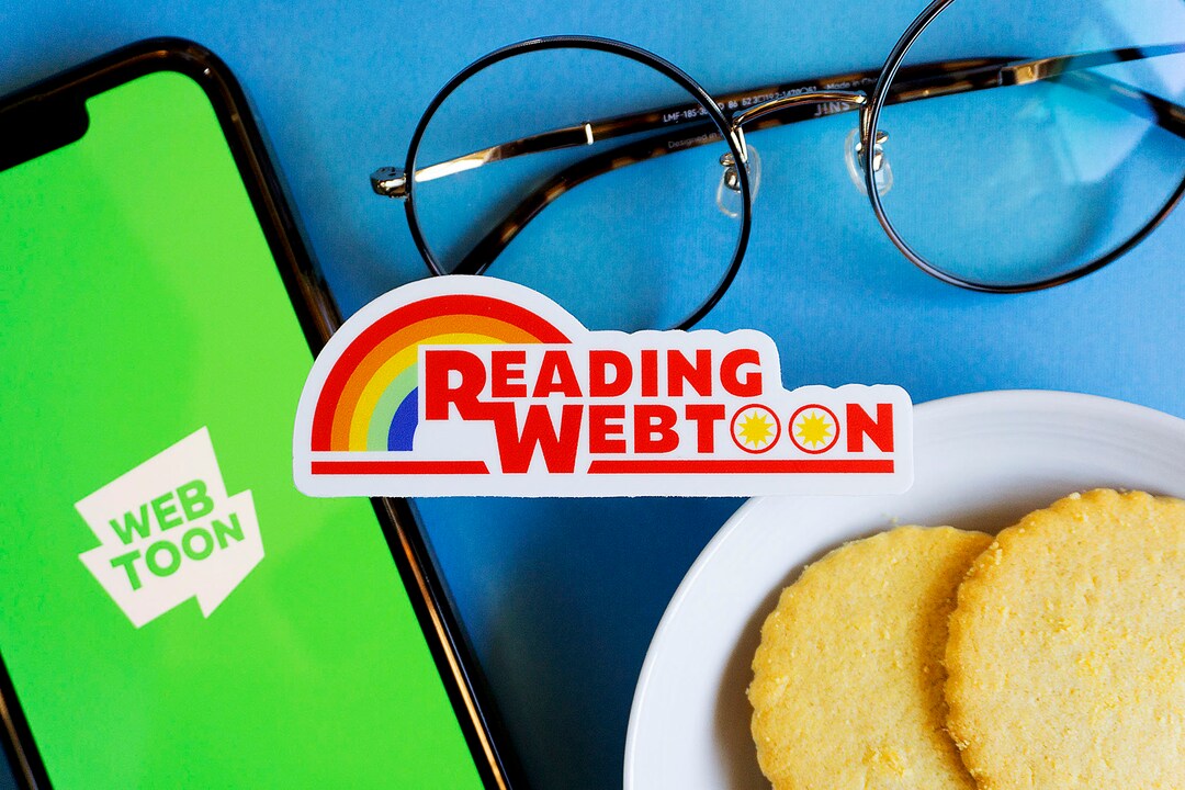 Reading Webtoon Vinyl Diecut Waterproof Sticker - Etsy