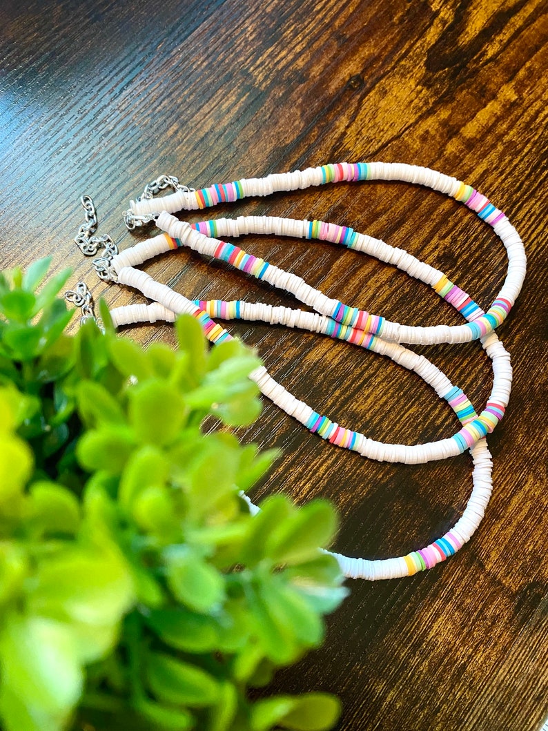 Luau Disc Bead Choker Heishi Necklace Surfer Necklace - Etsy