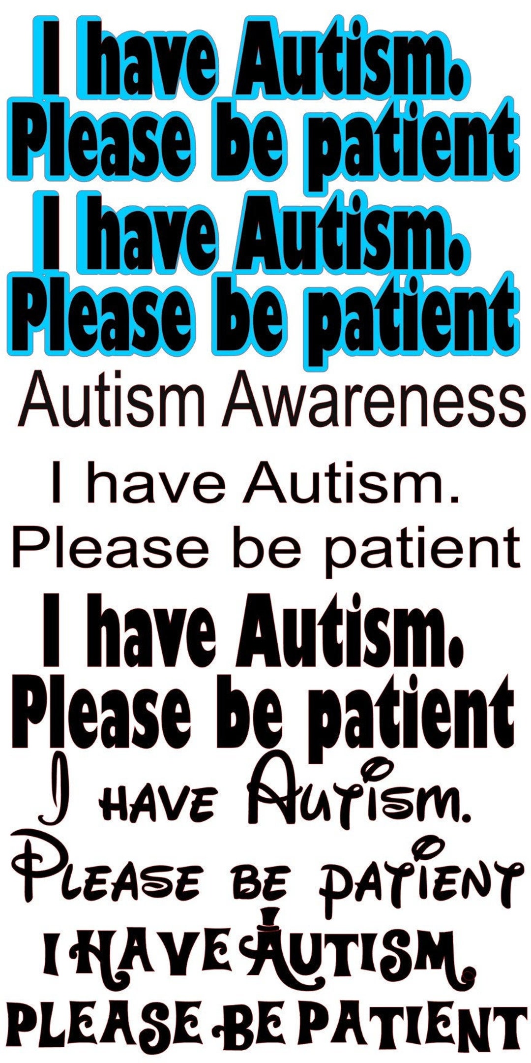 I Have Autism Please Be Patient SVG PNG JPEG - Etsy