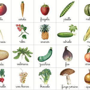 Printable Fruits & Veggies Bingo - Tombola Frutta E Verdura - Etsy