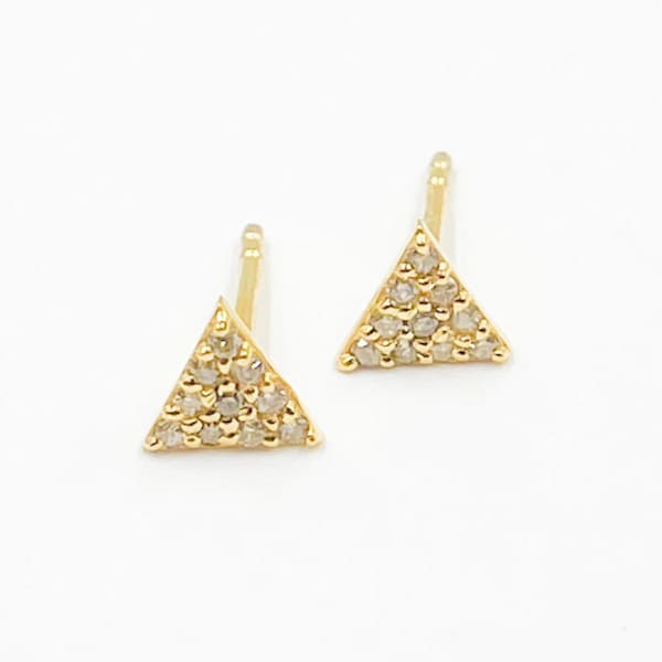 Gold Triangle Earrings - Etsy