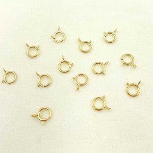 14K Solid Yellow Gold Spring Ring Clasp, Lock Finding, Genuine 14K, Yellow Gold Clasp, Solid ...
