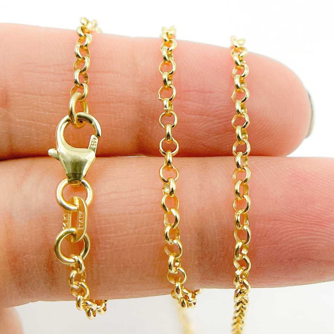 Solid 14K Gold Rolo Chain Necklace, Ladies Gold Rolo Chain, Trending ...