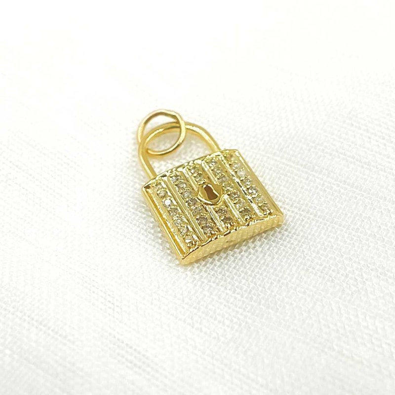 Diamond Lock Charm - Etsy