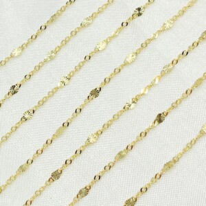 14k Solid Gold Wheat Chain & Diamond Cut Oval Link Chain, Wheat Chain ...