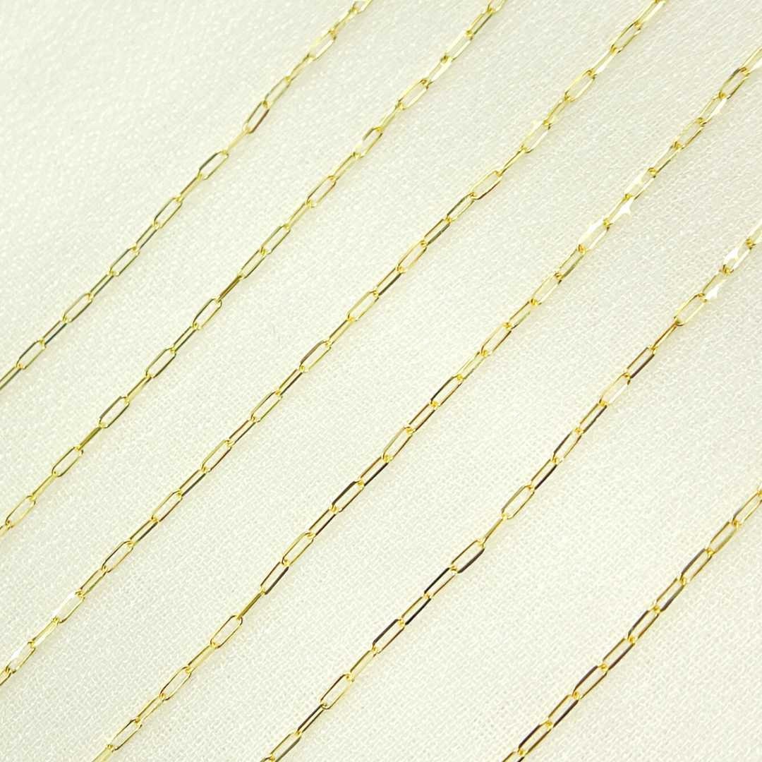 14k Solid Yellow Gold Flat Paperclip Chain by Foot Paperclip - Etsy