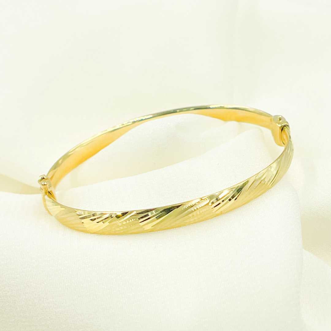 14K Solid Gold Matte Textured Bangle Bracelet. Gold Textured Bangle for ...