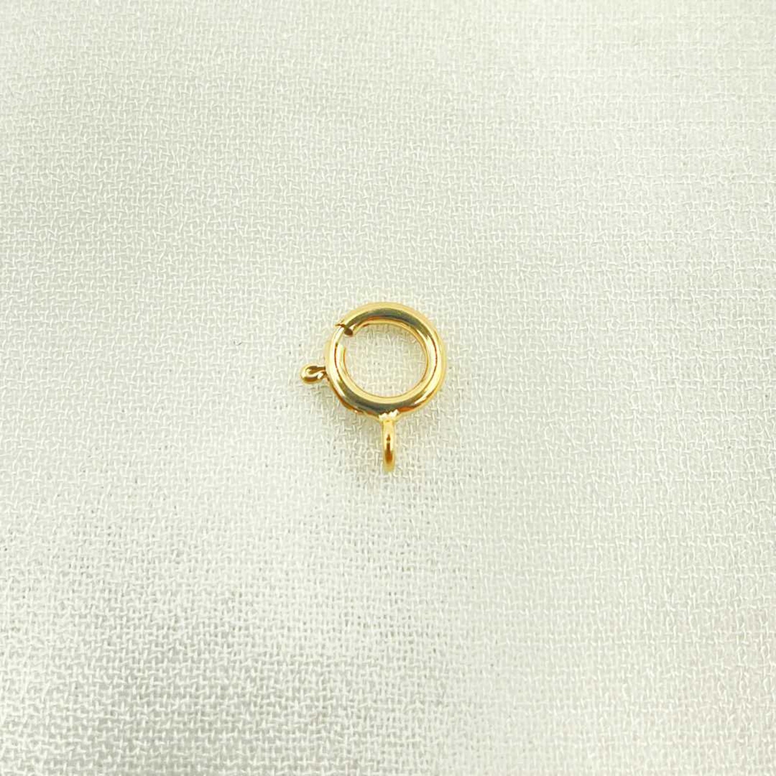 14K Solid Yellow Gold Spring Ring Clasp, Lock Finding, Genuine 14K ...