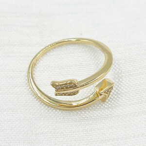 14K Solid Gold Diamond Arrow Ring, Arrow Ring, Yellow Gold Arrow Ring ...