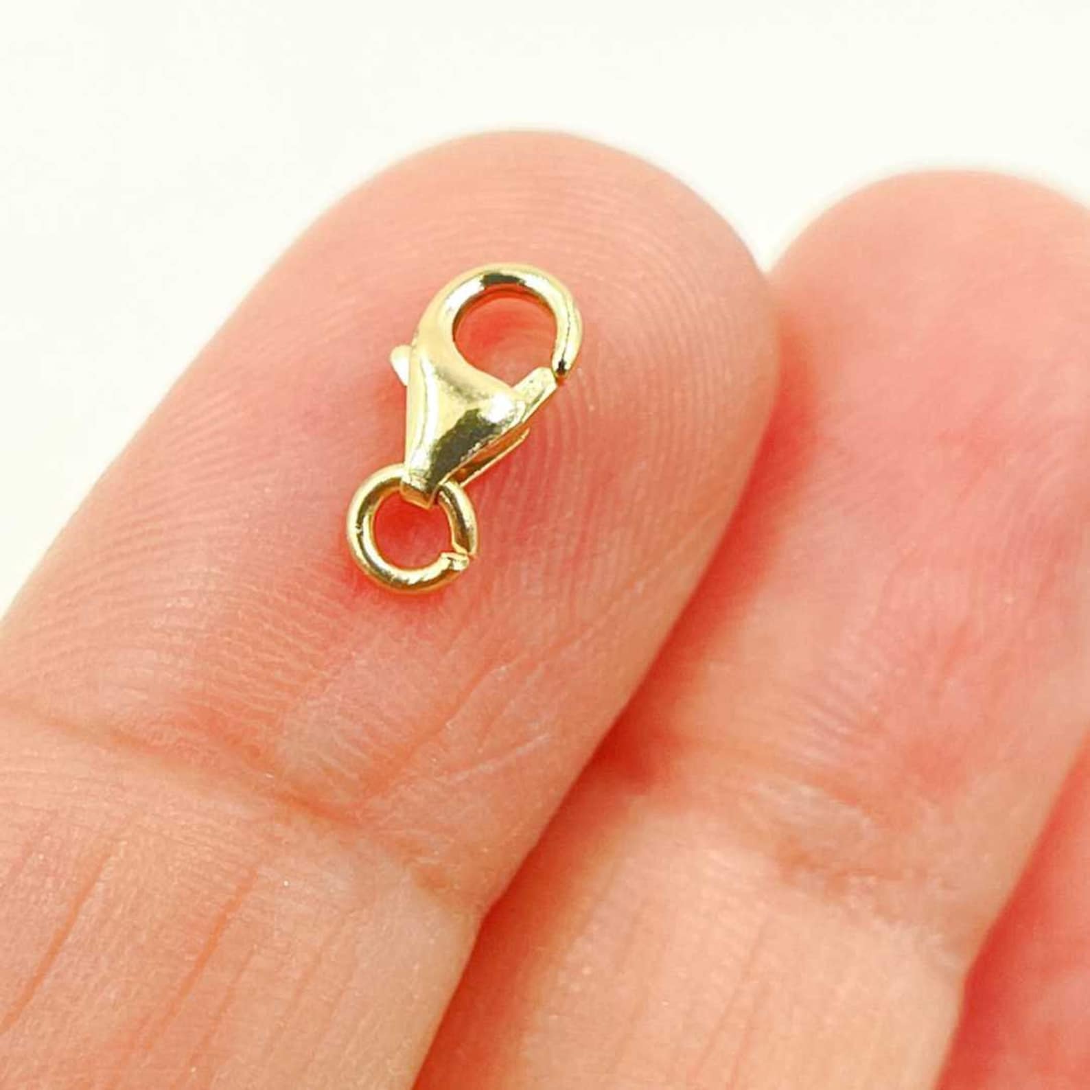 14K Solid Yellow Gold Trigger Claw Clasp, Lock Finding, Genuine 14K ...