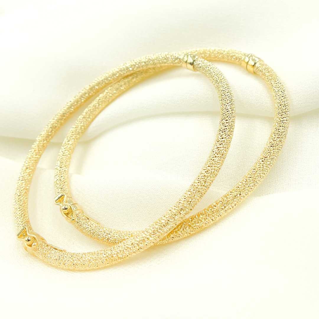 14K Solid Gold Textured Bangle. Gold Textured Bangle for Women. Yellow ...