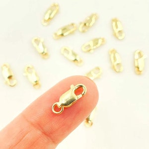 14K Solid Yellow Gold Lobster 7mm Claw Clasp, Lock Finding, Bracelet ...