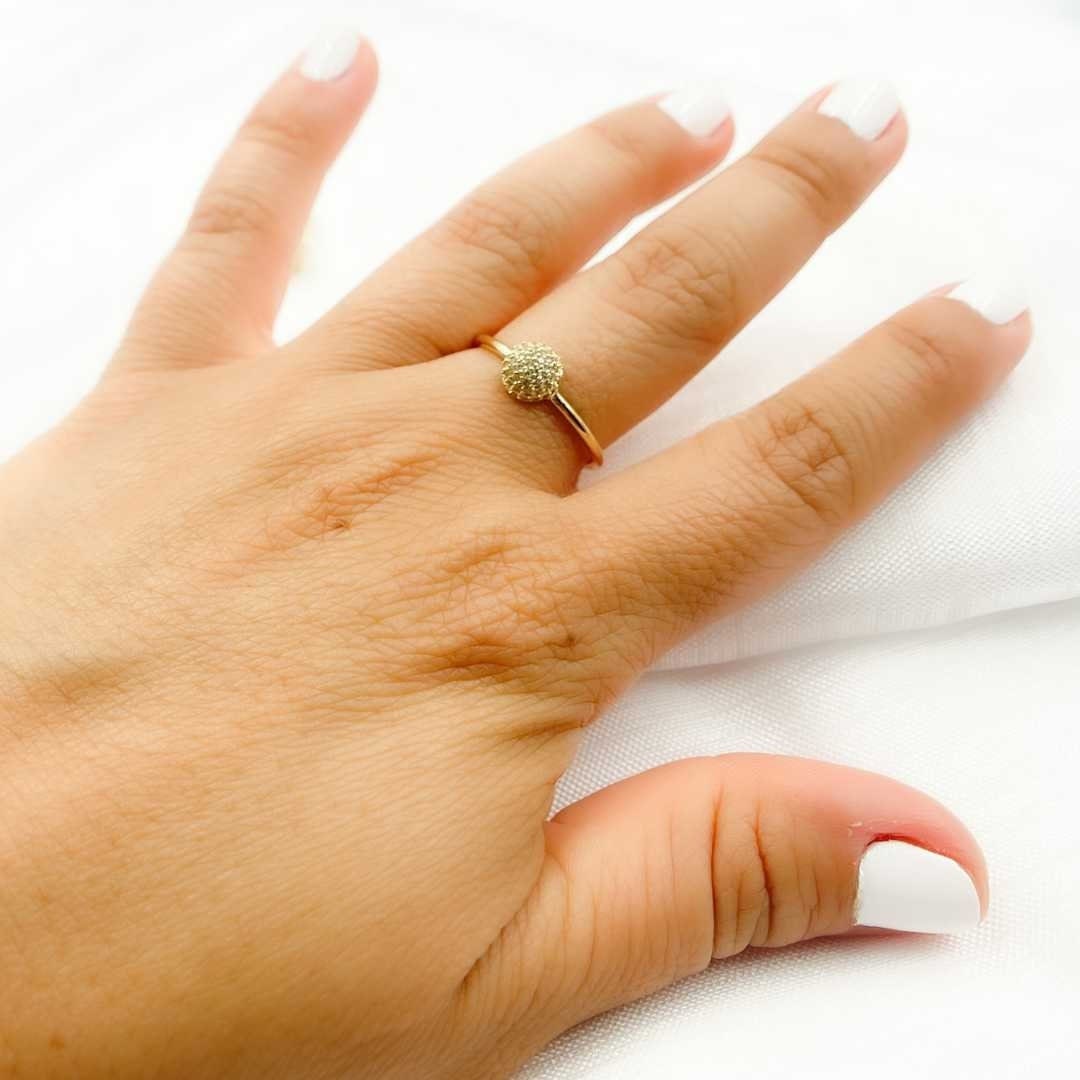 14K Solid Gold Semi Circle Diamond Ring, Semi Circle Ring, Minimalist ...