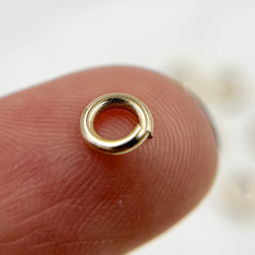 5mm 17ga 14K Solid Gold Open Jump Ring, Gold Permanent Jewelry Findings ...