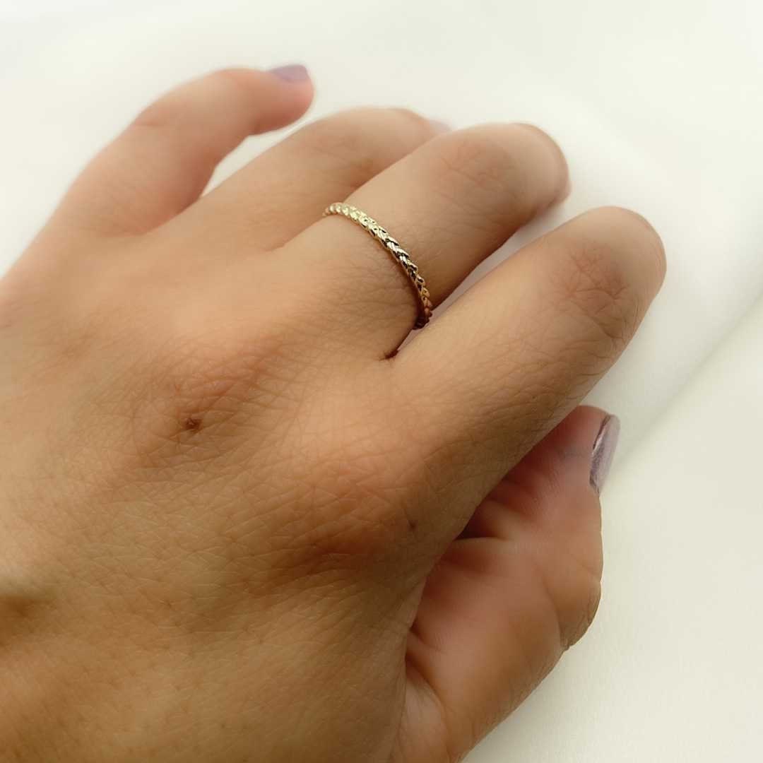 14K Solid Gold Braid Ring. Minimalist Stacking Ring. Thin Gold. Stackable. Geometric. Jewelry ...