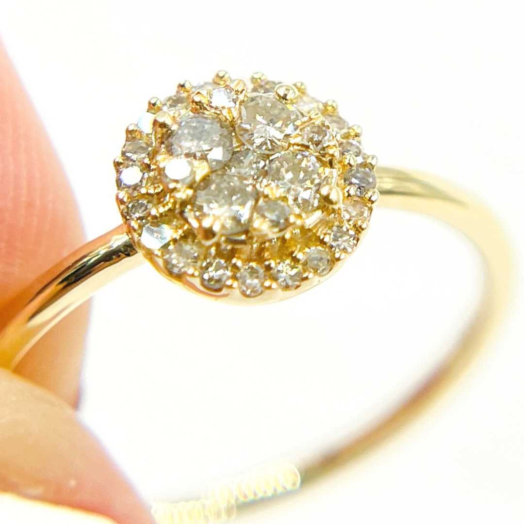 14K Solid Gold Circle Diamond Ring, Circle Ring, Gift for Her ...