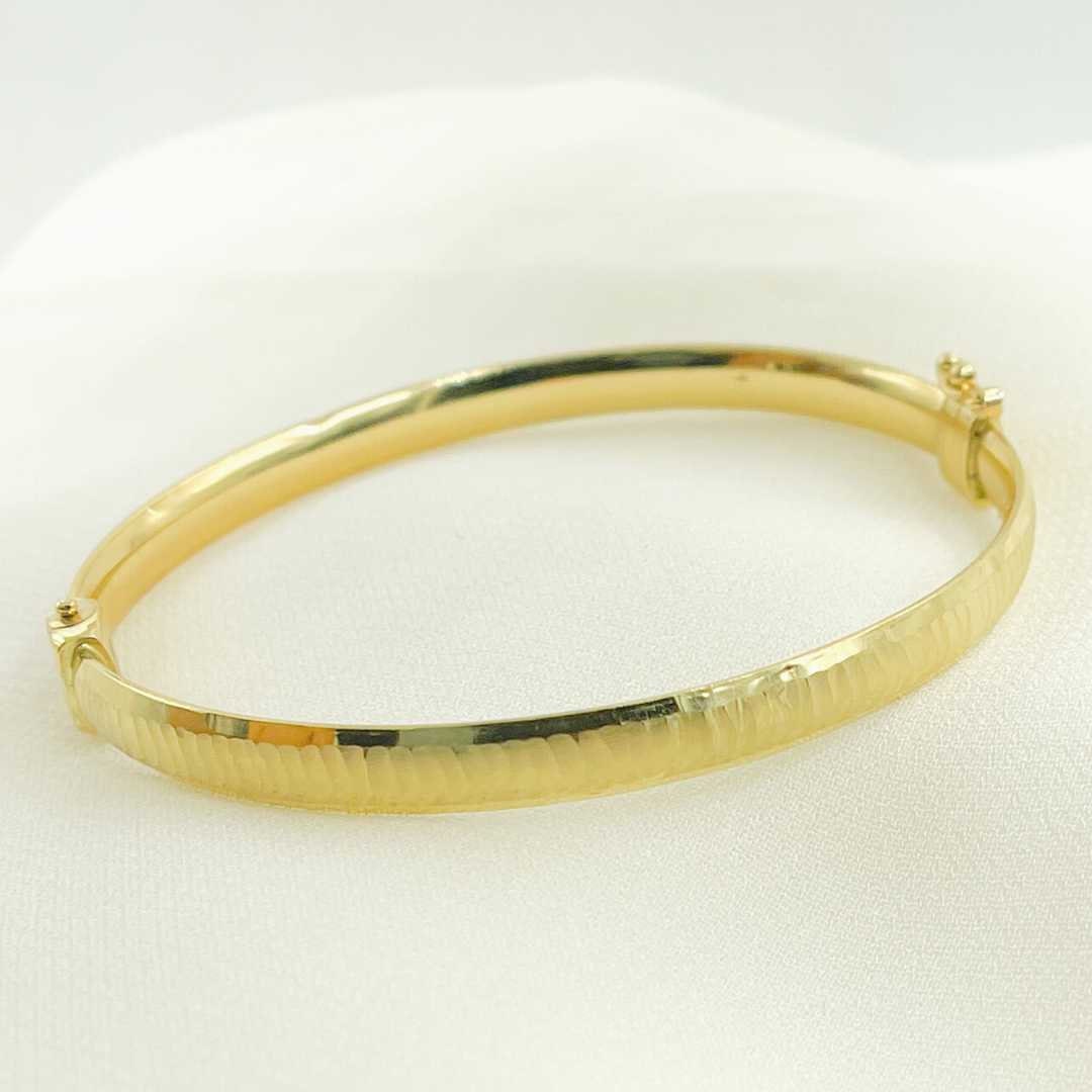 14K Solid Gold Matte Textured Bangle Bracelet. Gold Textured Bangle for ...