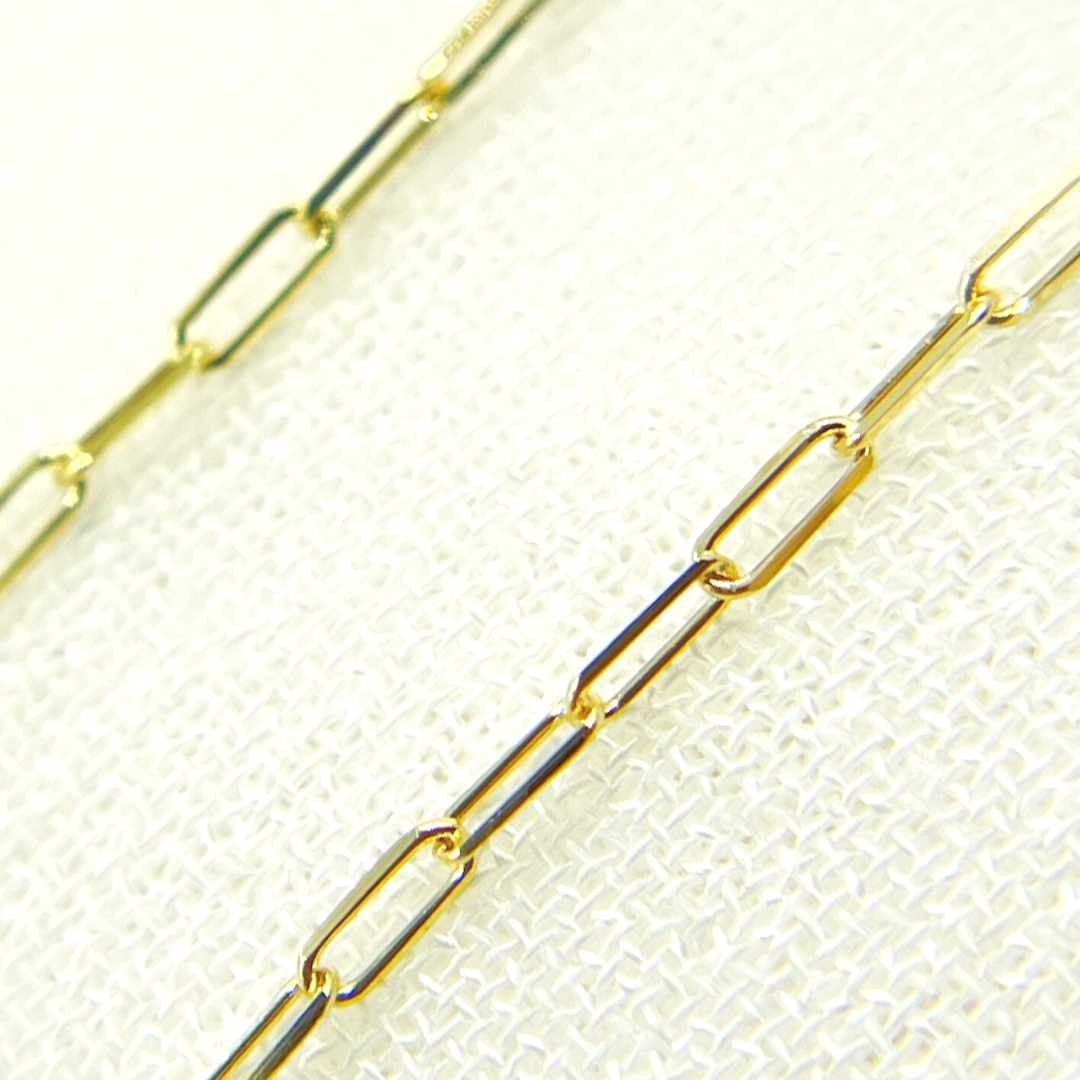 14k Solid Yellow Gold Flat Paperclip Chain by Foot Paperclip - Etsy