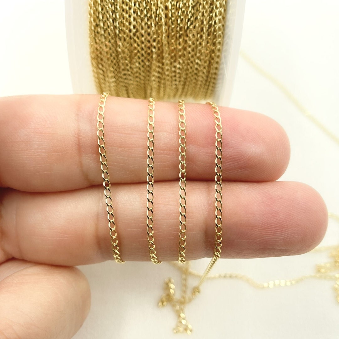 14k Gold Chain by Foot, Cable Chain by Foot, Gold Cable Chain by Foot ...