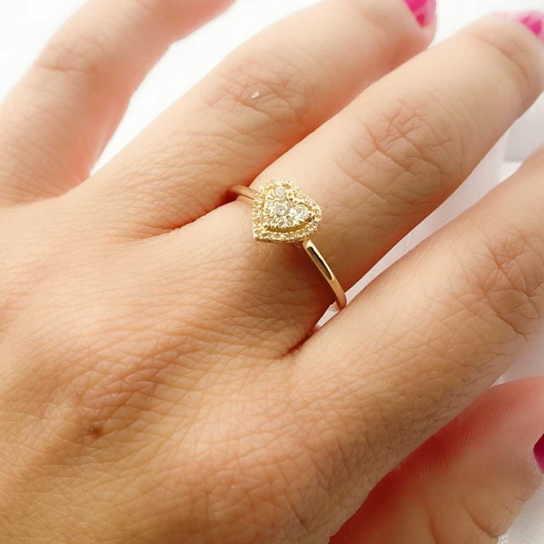 Heart Solitaire Engagement Rings, Stacking 14k Gold Diamond Anniversary ...