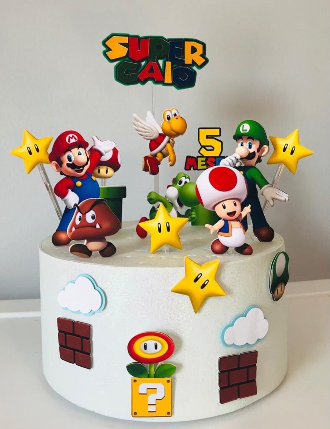 Super Mario Broz Themed Cake Topper - Etsy