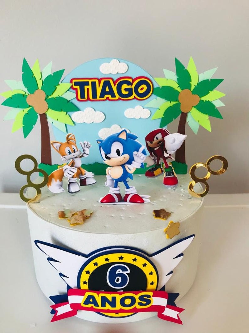 Sonic Theme Cake Topper - Etsy