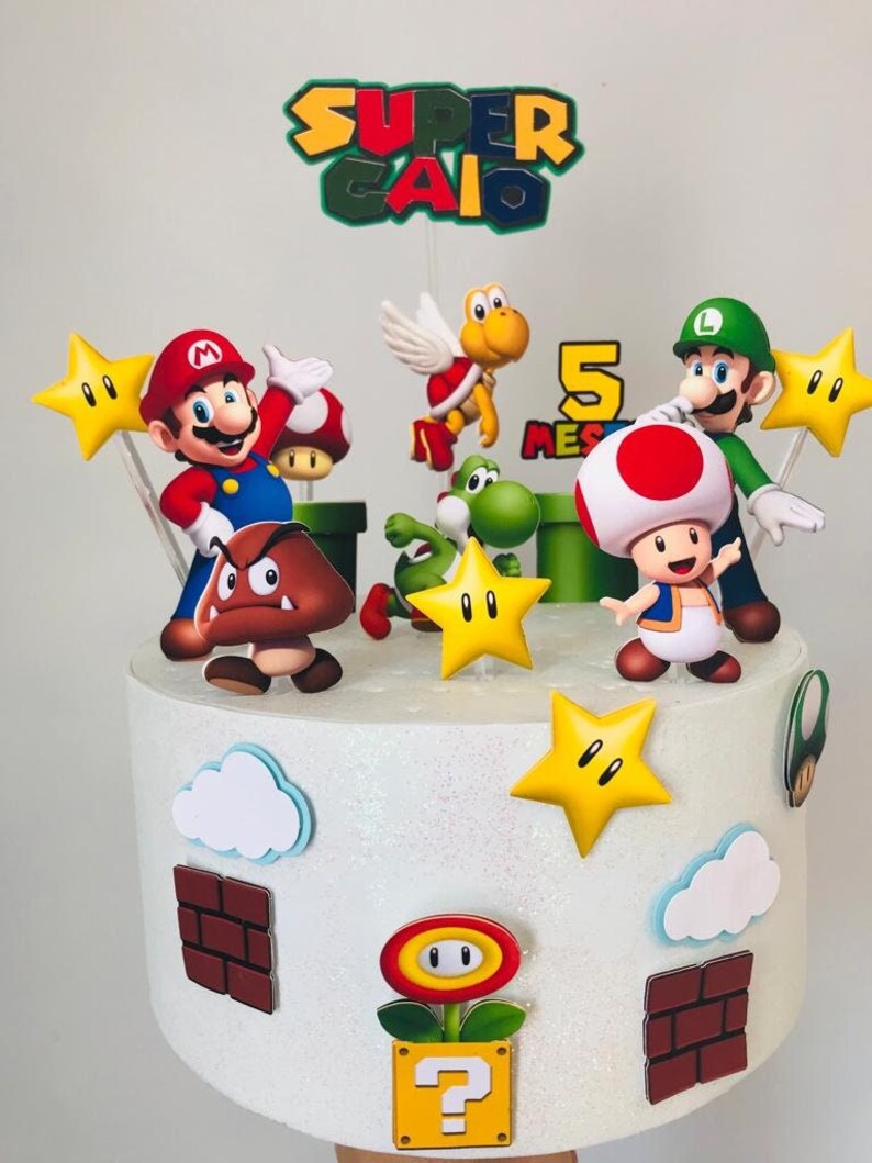 Super Mario Broz Themed Cake Topper - Etsy
