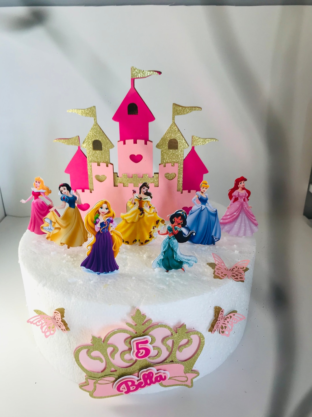 Princess Theme Cake Topper, Princess Party, Disney Princess Birthday ...