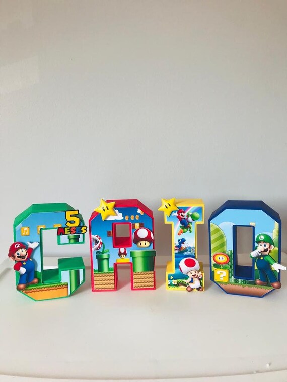 3D Letter for Mario Bros Theme Party Decoration - Etsy