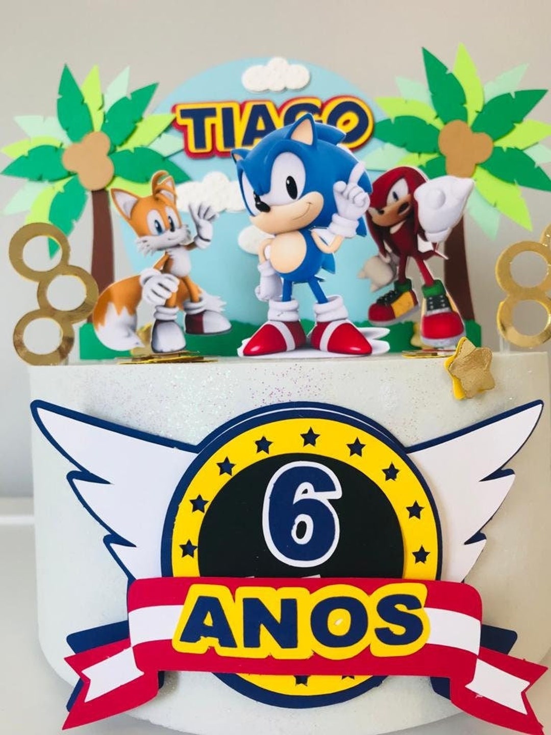 Sonic Theme Cake Topper - Etsy