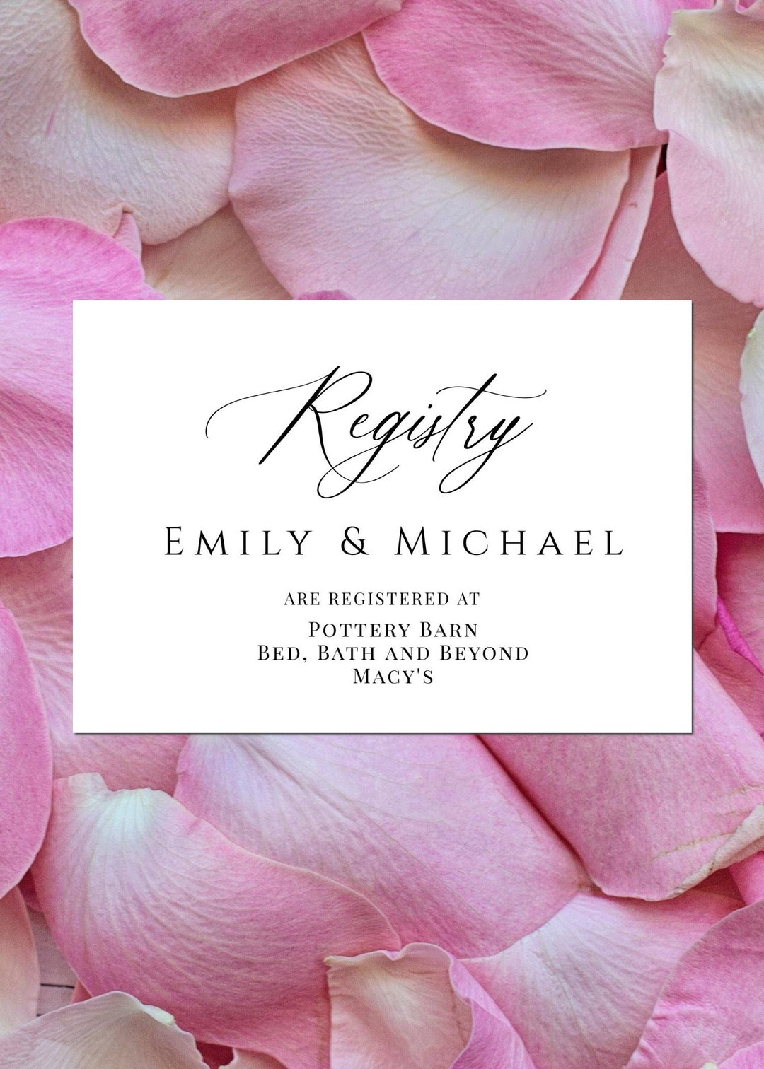 Registry Card, Digital Download Template, Minimalist Modern - Etsy