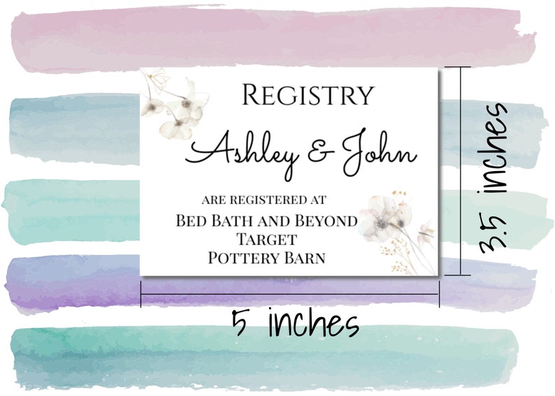 Registry Card, Digital Download Template, Classic Gold and White ...