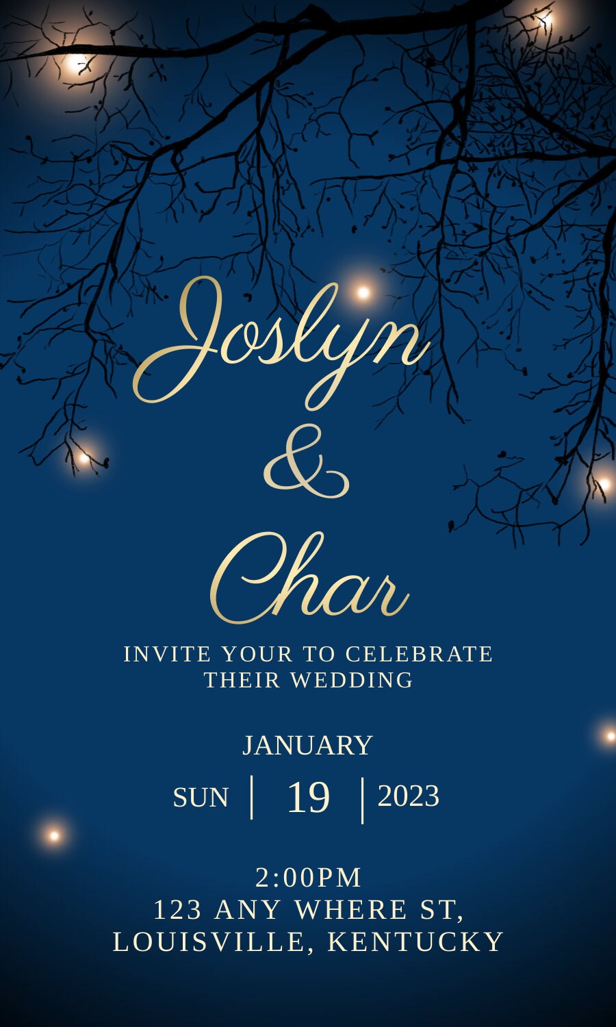 Night Themed Wedding Invitations