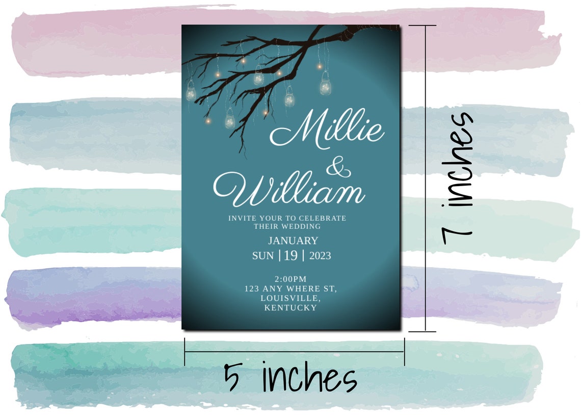 Invitation Digital Download Template Tree Branch With - Etsy