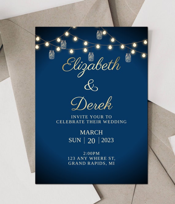Invitation Digital Download Template Lights and Lanterns - Etsy