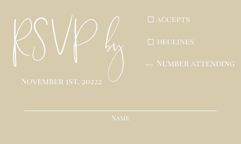 RSVP Digital Download Template Minimalist Modern - Etsy