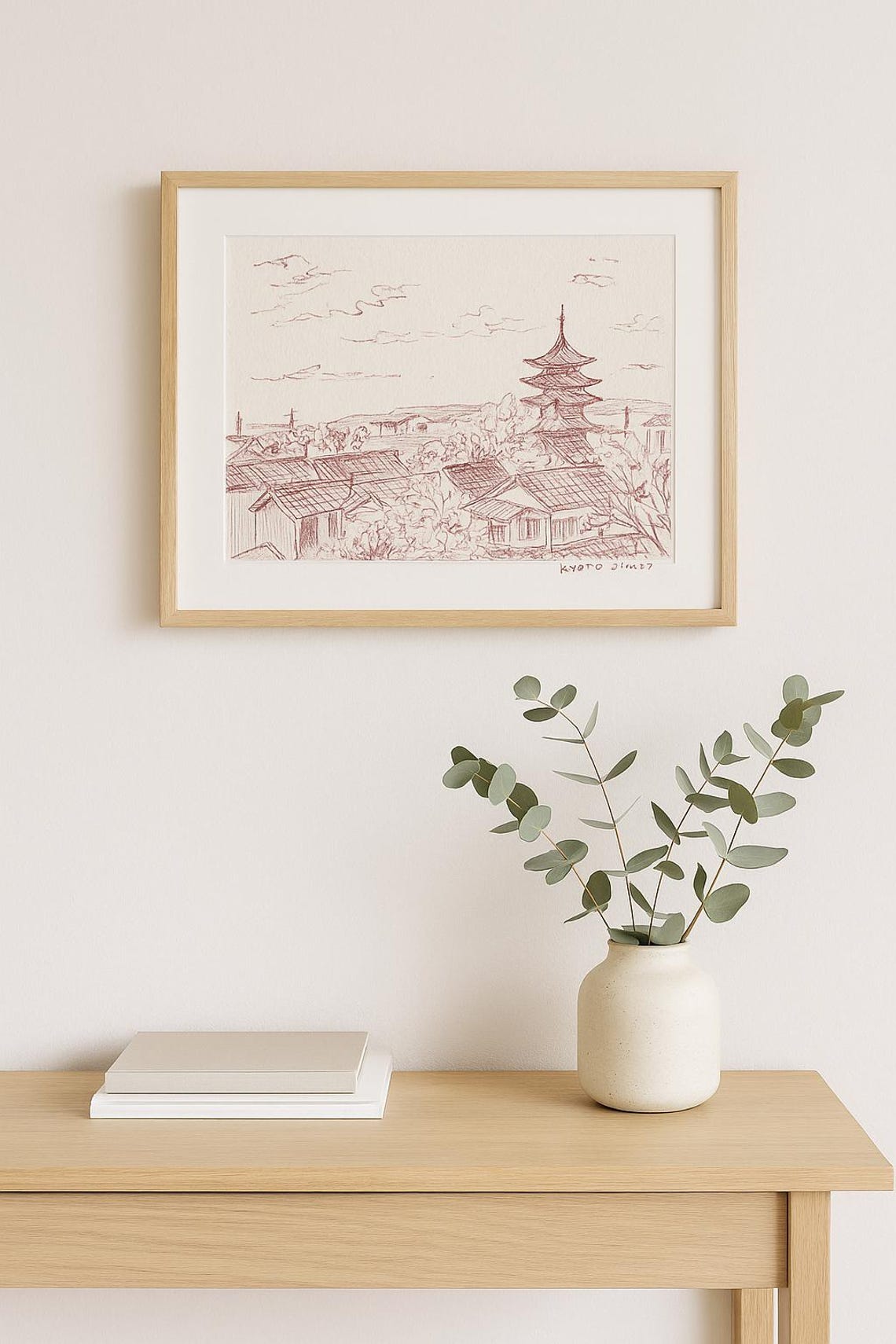 Kyoto Printable Wall Art – Japanese Temple Sketch – Minimalist Travel ...