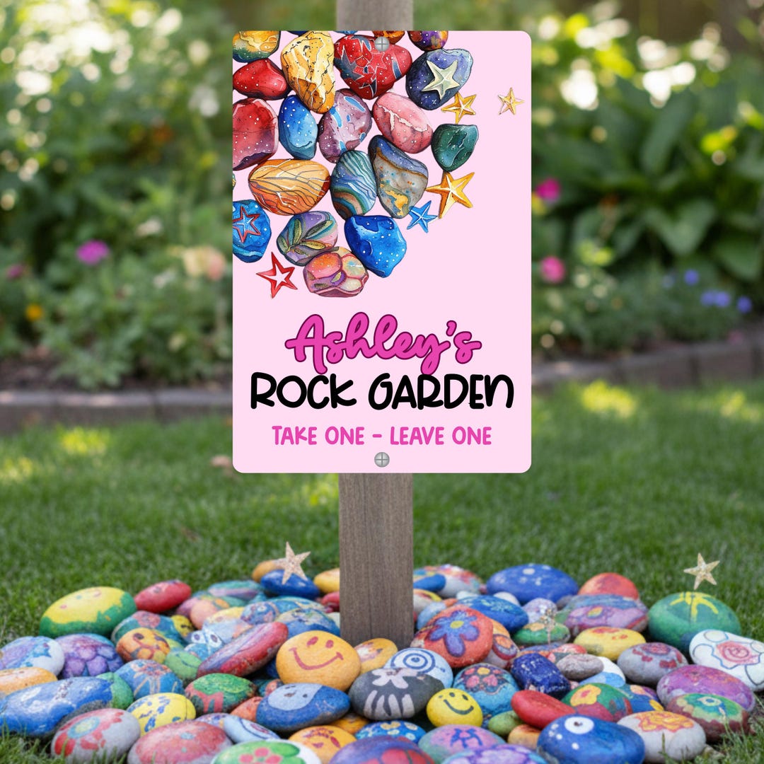 Personalized Rock Garden Sign, Outdoor Rated 8x12 12x18 Painted ...