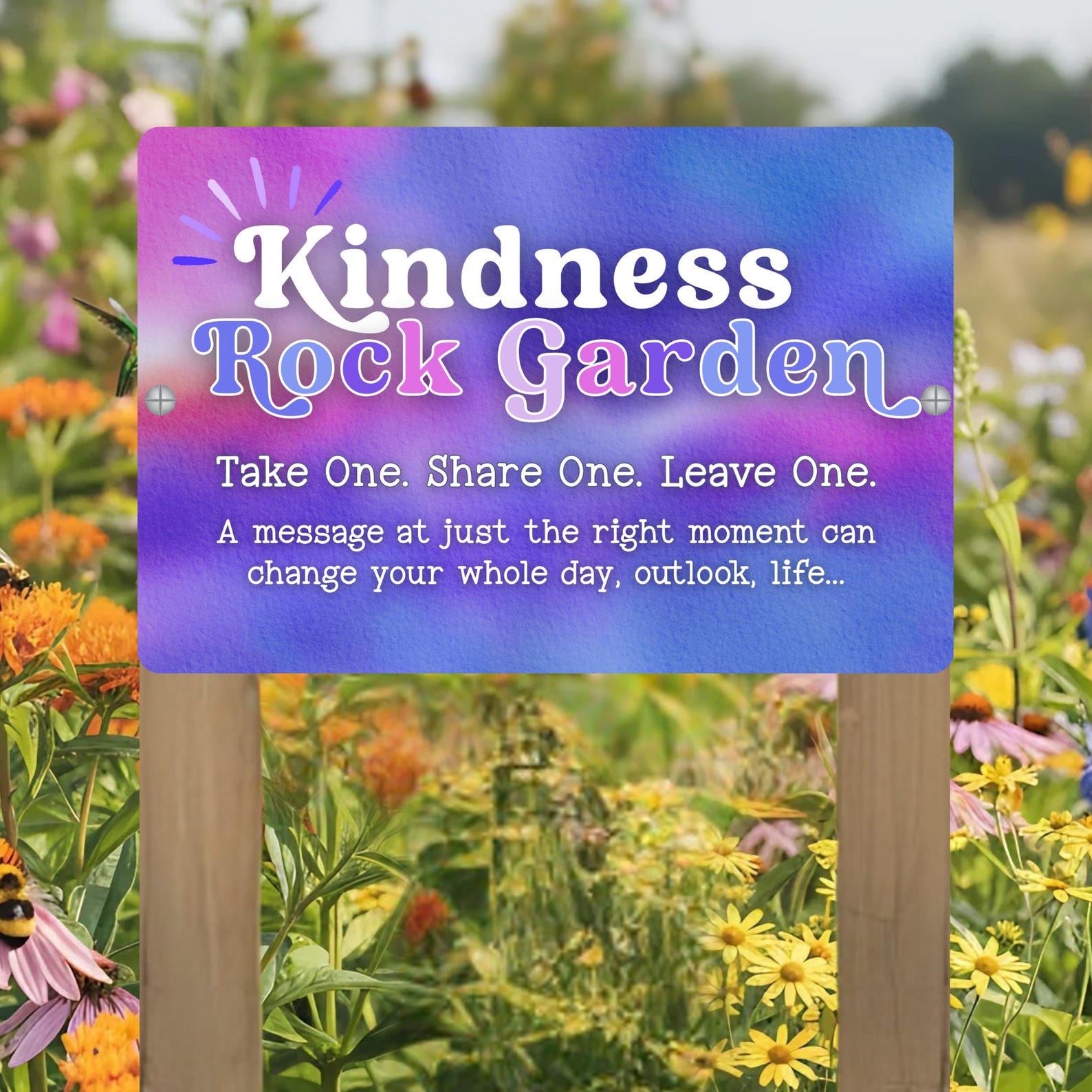 Kindness Rock Garden Sign, Painted Rocks Sign, Outdoor Rated Gift for ...