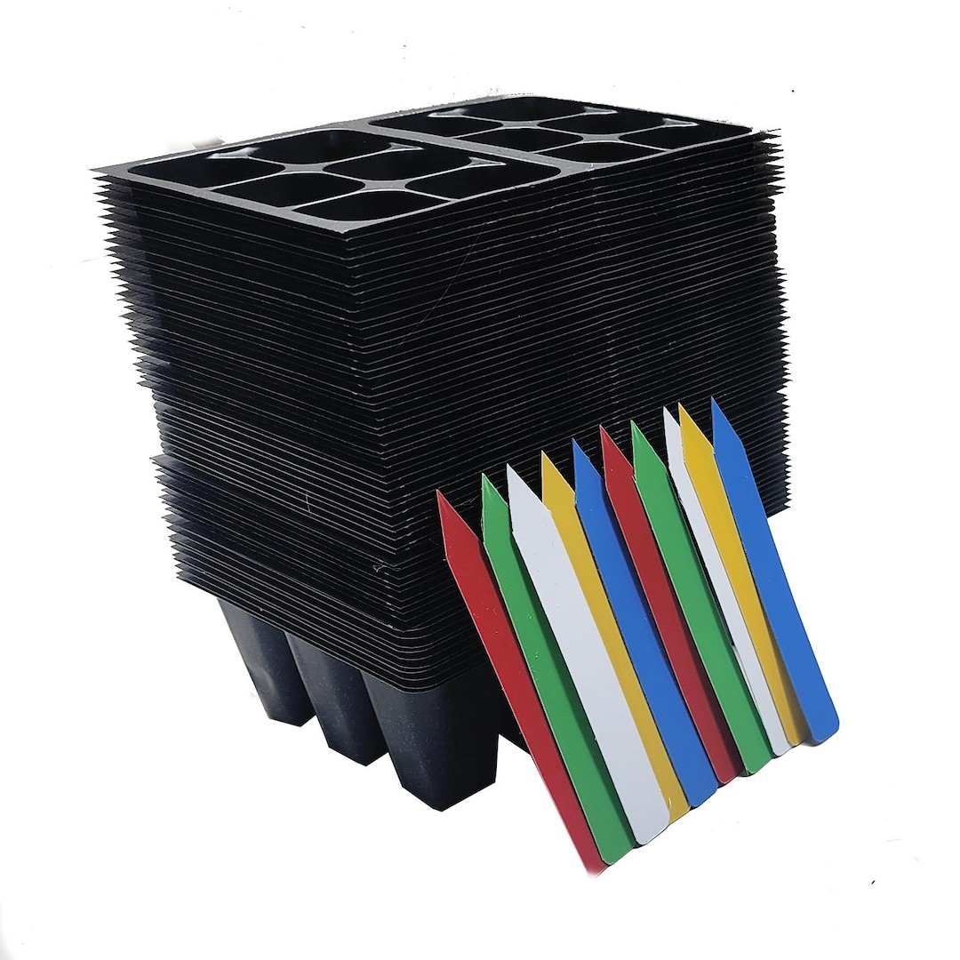 720 Cells Seedling Starter Trays 120 Trays; 6-cells per Tray Plus 10 ...
