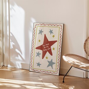 Lucky Stars Print, Trendy Wall Art, Apartment Decor, Retro Wall Art ...
