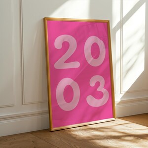 Custom Year DIGITAL Poster Printable Trendy Year Poster Number Birth ...
