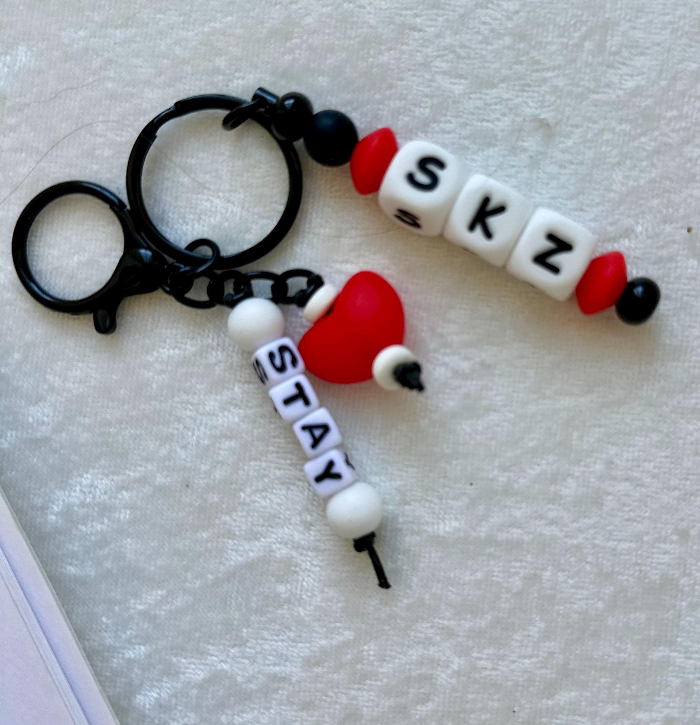 SKZ, Stay, Stray Kids Kpop Chunky Silicone Bead Keychain Bag Charm - Etsy