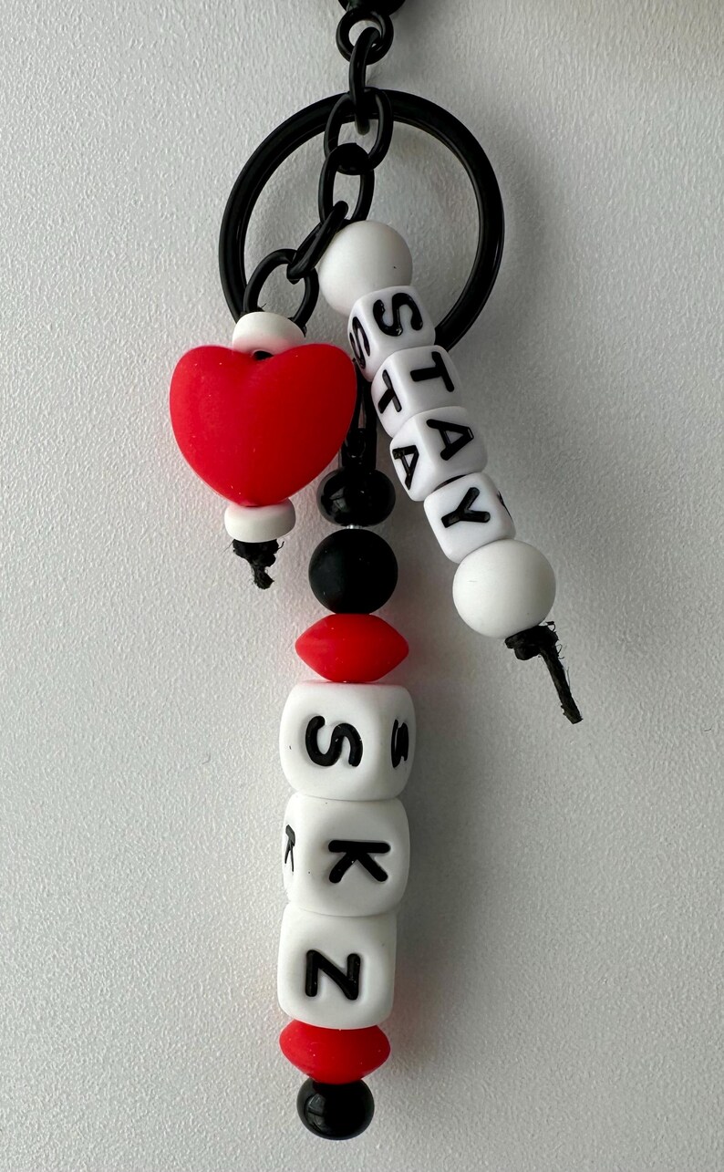 SKZ, Stay, Stray Kids Kpop Chunky Silicone Bead Keychain Bag Charm - Etsy