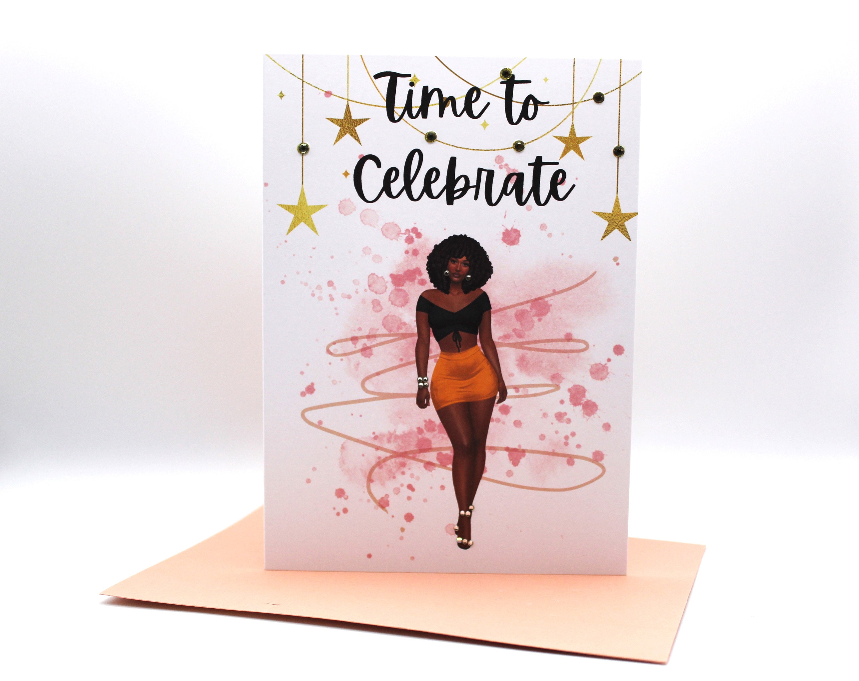 Black Women Celebration Card, Handmade Happy Birthday Card - Etsy