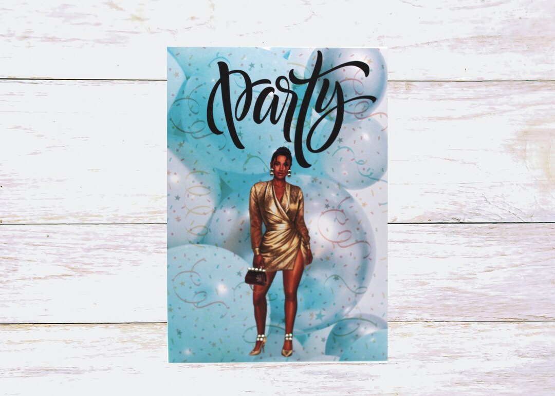 Party Greeting Card for Women, Diverse Fashion Card With Rhinestones ...