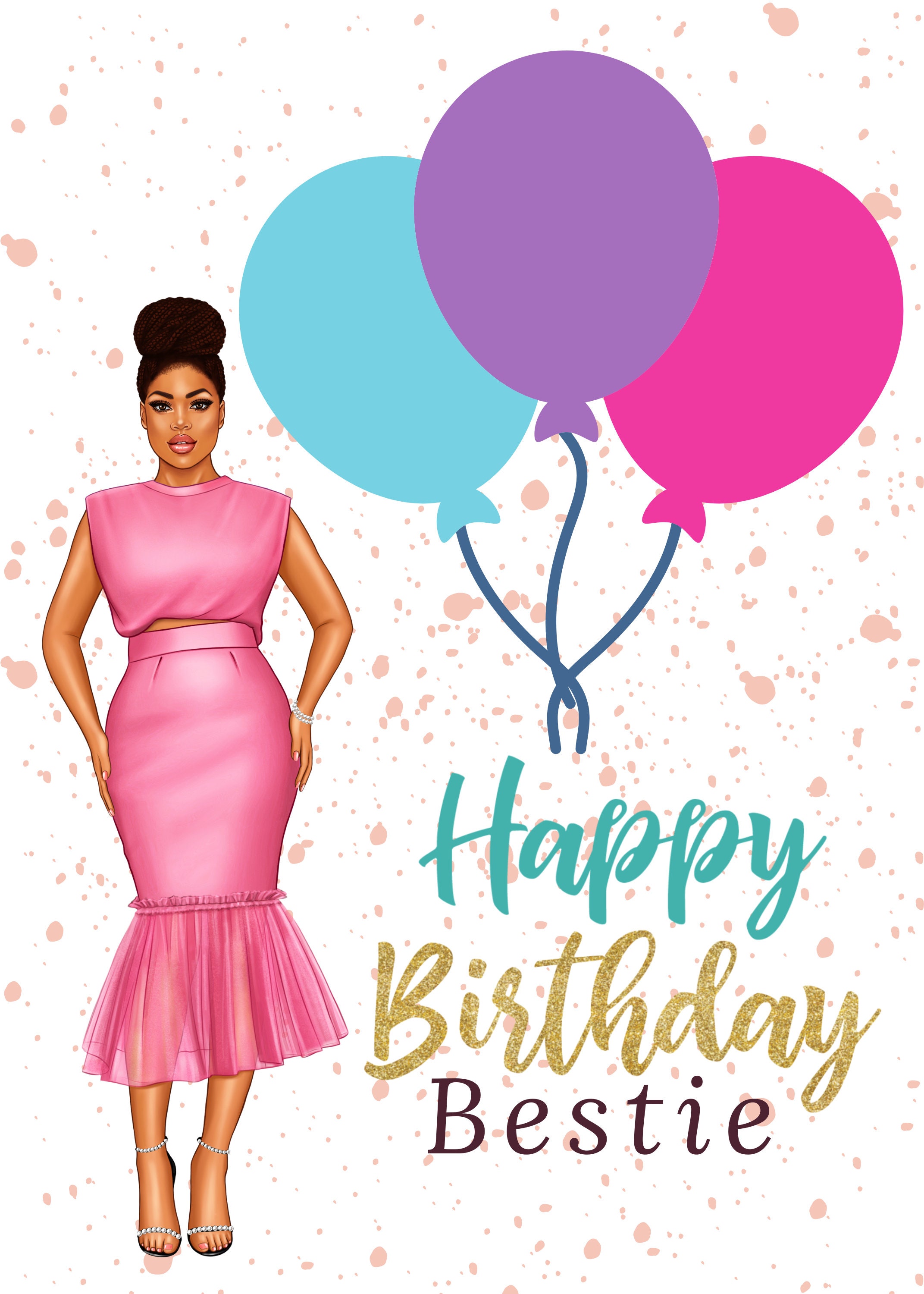African American Birthday Cards for Best Friend, Black Woman Greeting ...