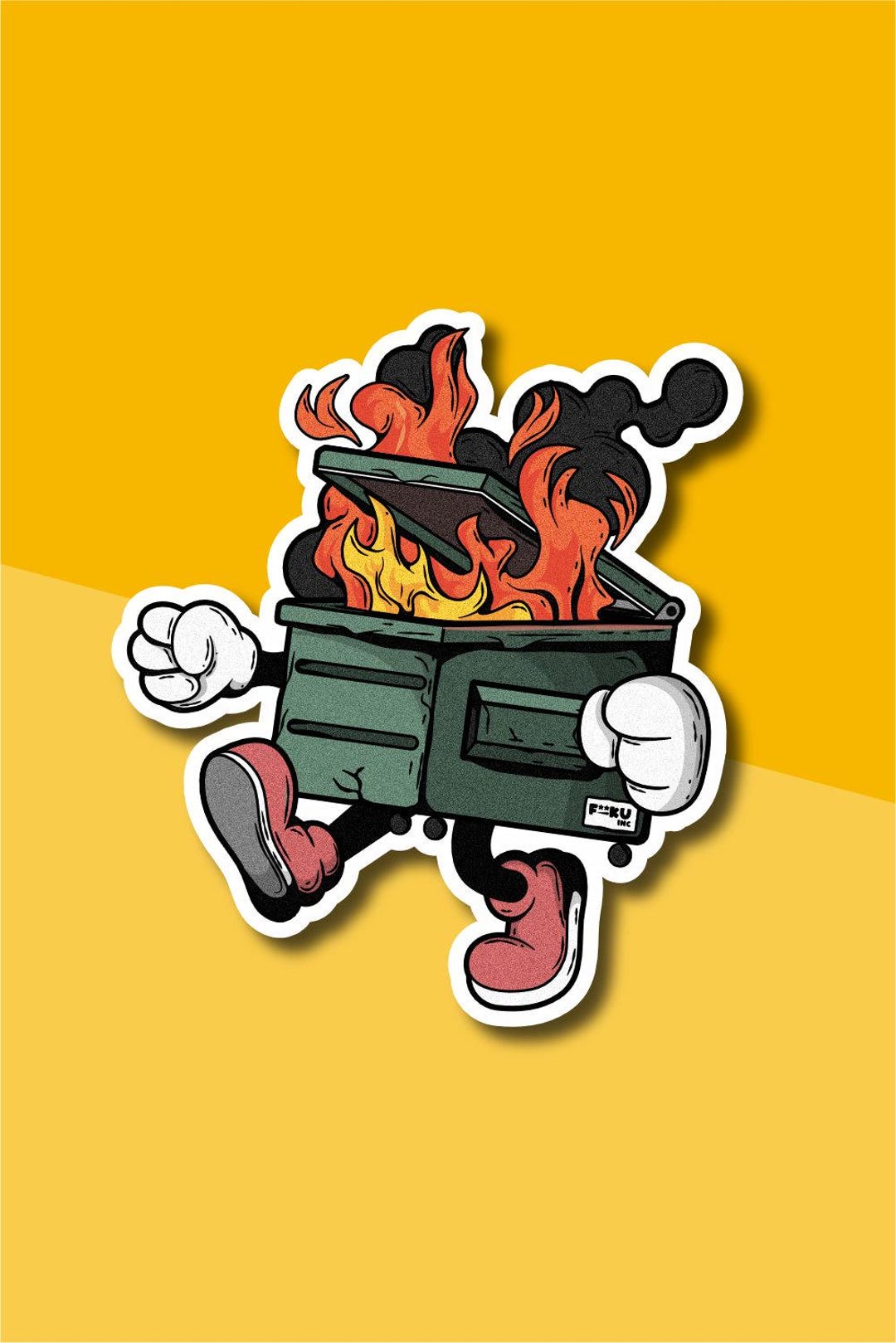 Dumpster Fire Adhd Mental Health Sticker, Die-cut Fun MacBook Stickers ...