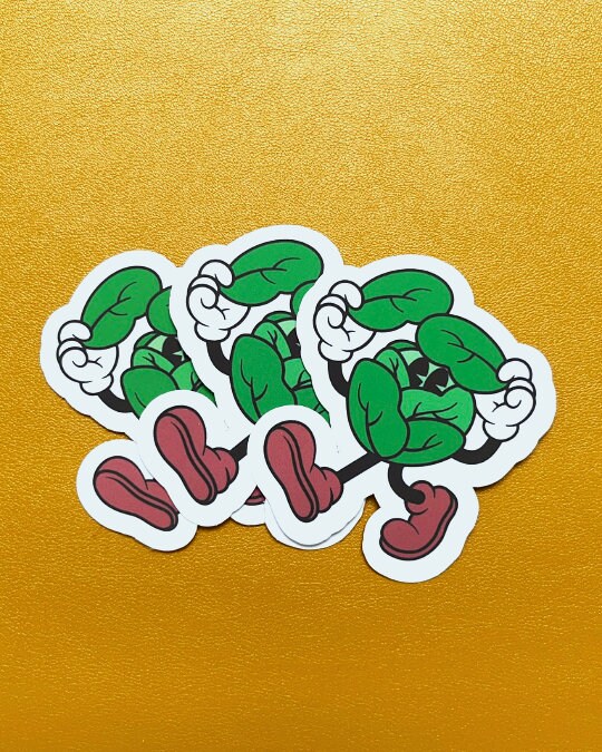 Cuphead Style Lettuce Sticker, Wholesome Stickers for Vegetarians ...