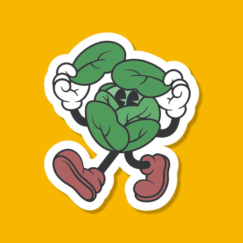 Cuphead Style Lettuce Sticker, Wholesome Stickers for Vegetarians ...